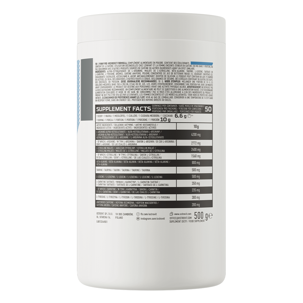 OstroVit PUMP Pre-Workout Formula 500 g NEW FORMULA arbuzowy | Sport i ...